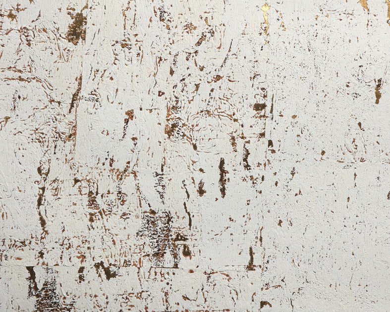 Metal Cork Wallcovering - White with Copper | Astek