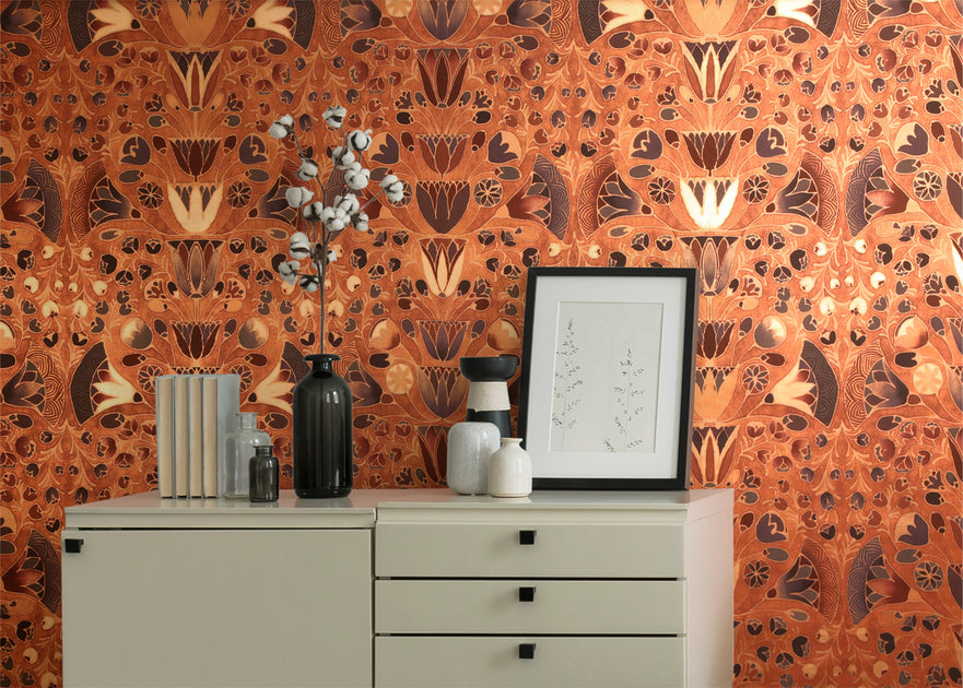 Ottoman Copper Leaf Wallcovering | Astek
