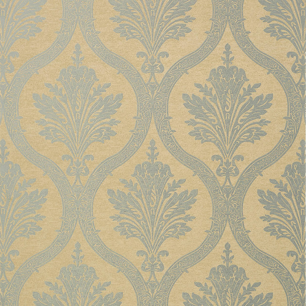 Clessidra Wallcovering - Metallic Silver on Tan | Astek